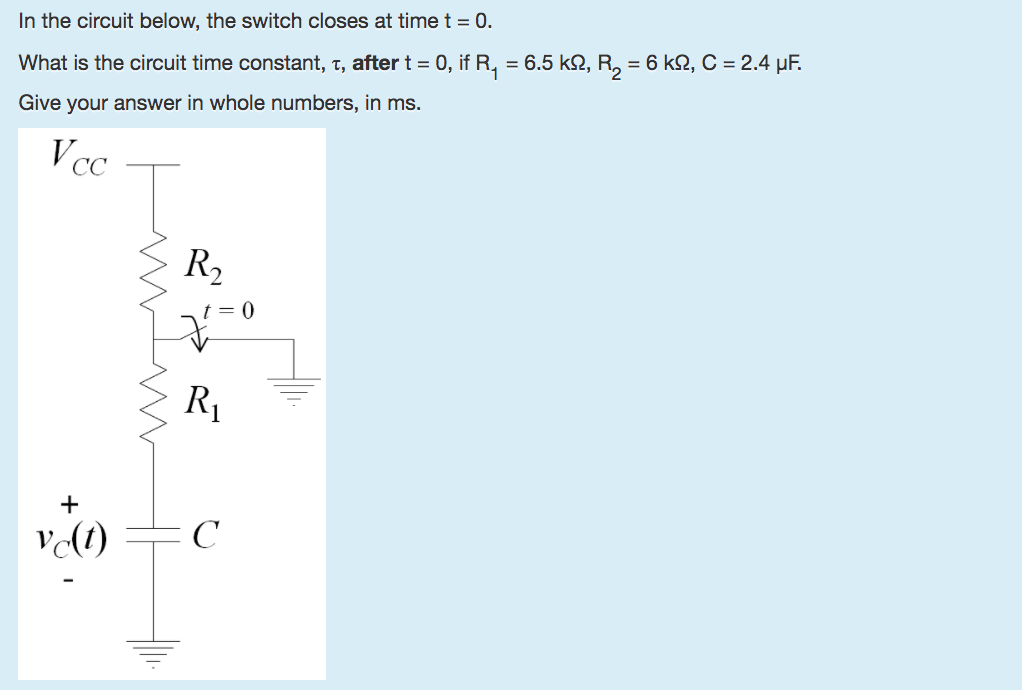 Solved In the circuit below, the switch closes at time t = | Chegg.com