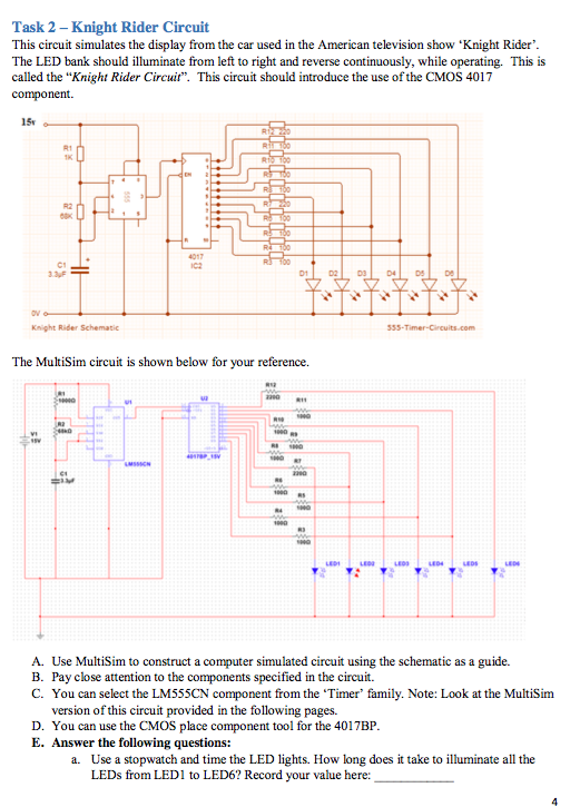 This circuit simulates the display from the car used | Chegg.com