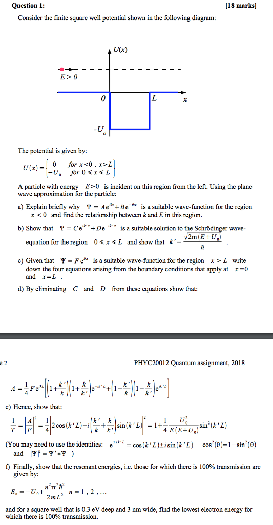 Solved Question 1: (18 marks) Consider the finite square | Chegg.com