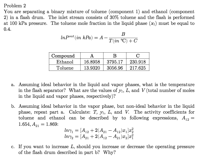 You are separating a binary mixture of toluene | Chegg.com