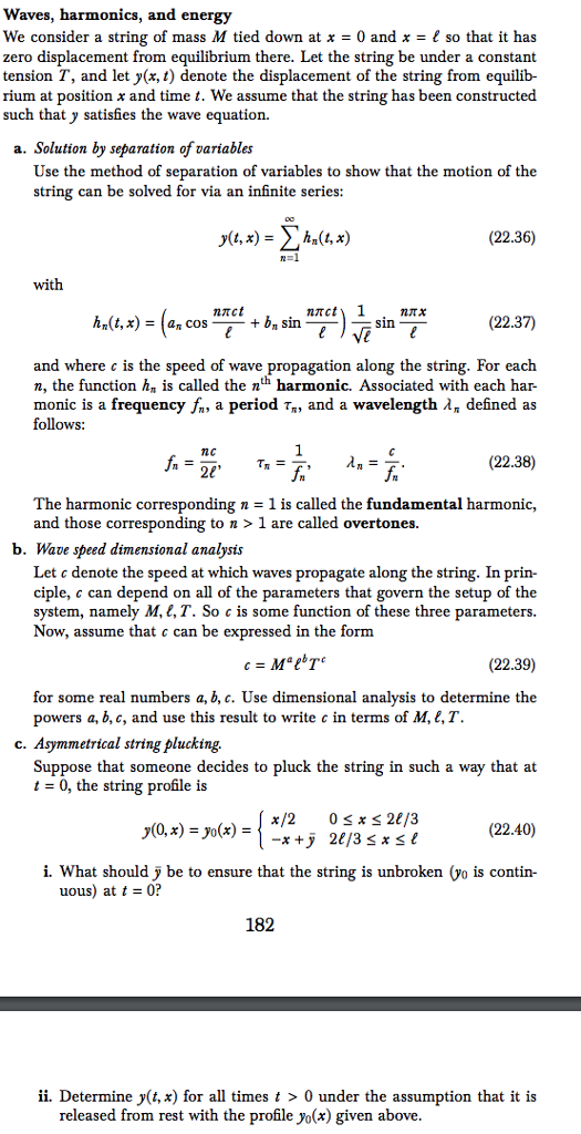 Solved Waves, harmonics, and energy we consider a string of | Chegg.com