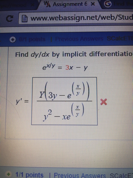 Solved Find dy/dx by implicit differentiation | Chegg.com