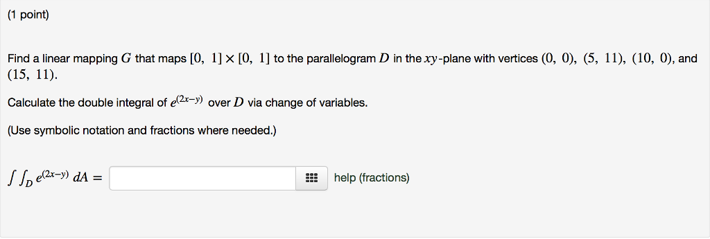 Solved (1 point) Find a linear mapping G that maps [0, l ] × | Chegg.com