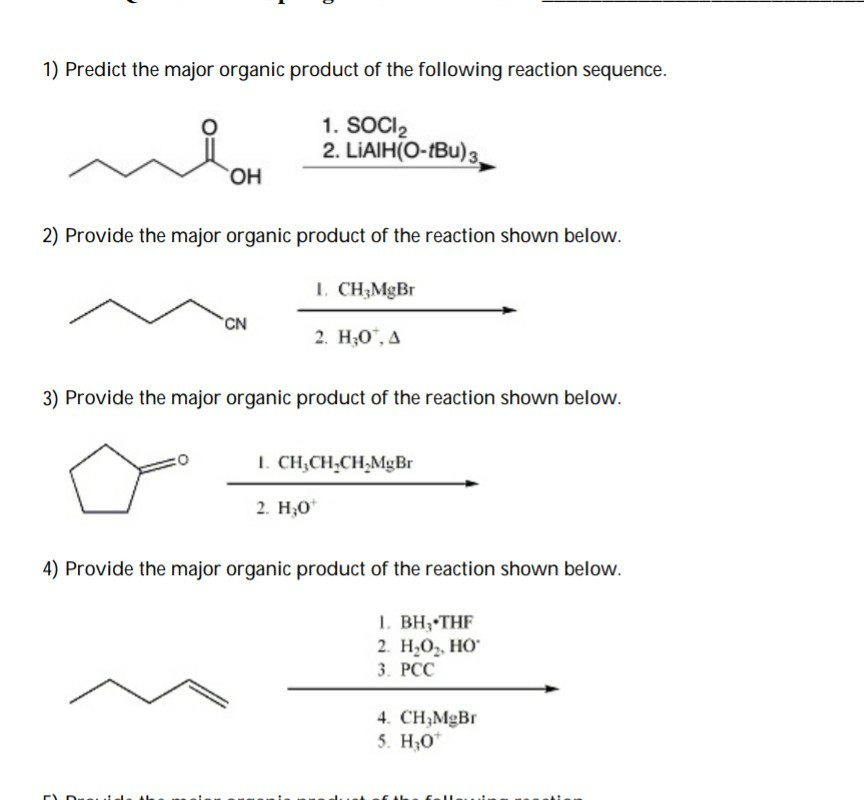 Solved: Predict The Major Product Of The Following Reactio Solved: Predict The Major Product Of The Following Reactio