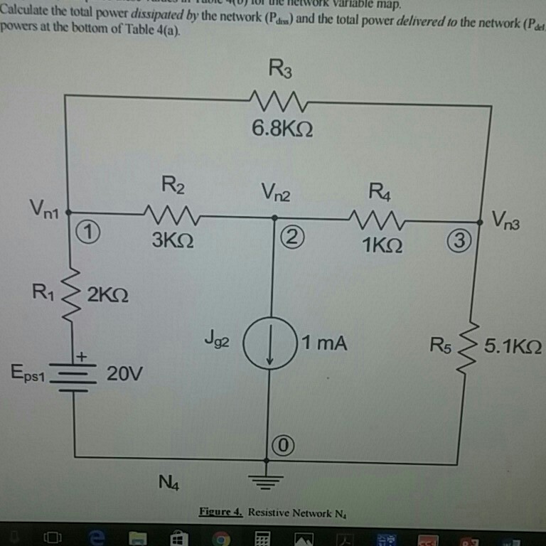 Solved powers at the total power dissipated by the network | Chegg.com