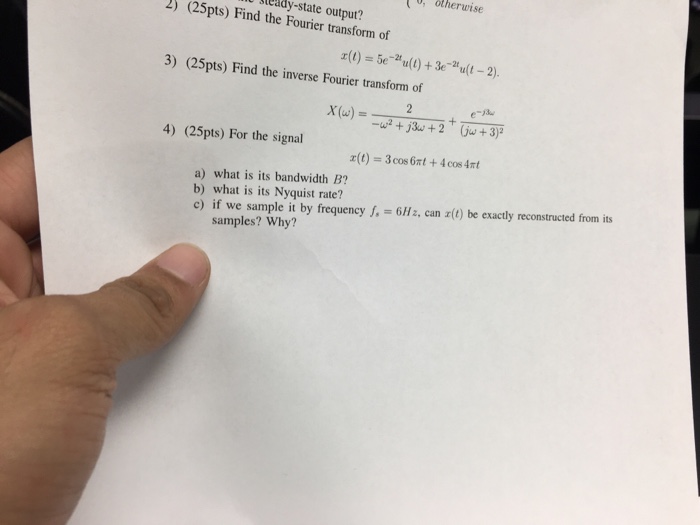 Solved Find the Fourier transform of x(t) = 5e^-2t u(t) + | Chegg.com