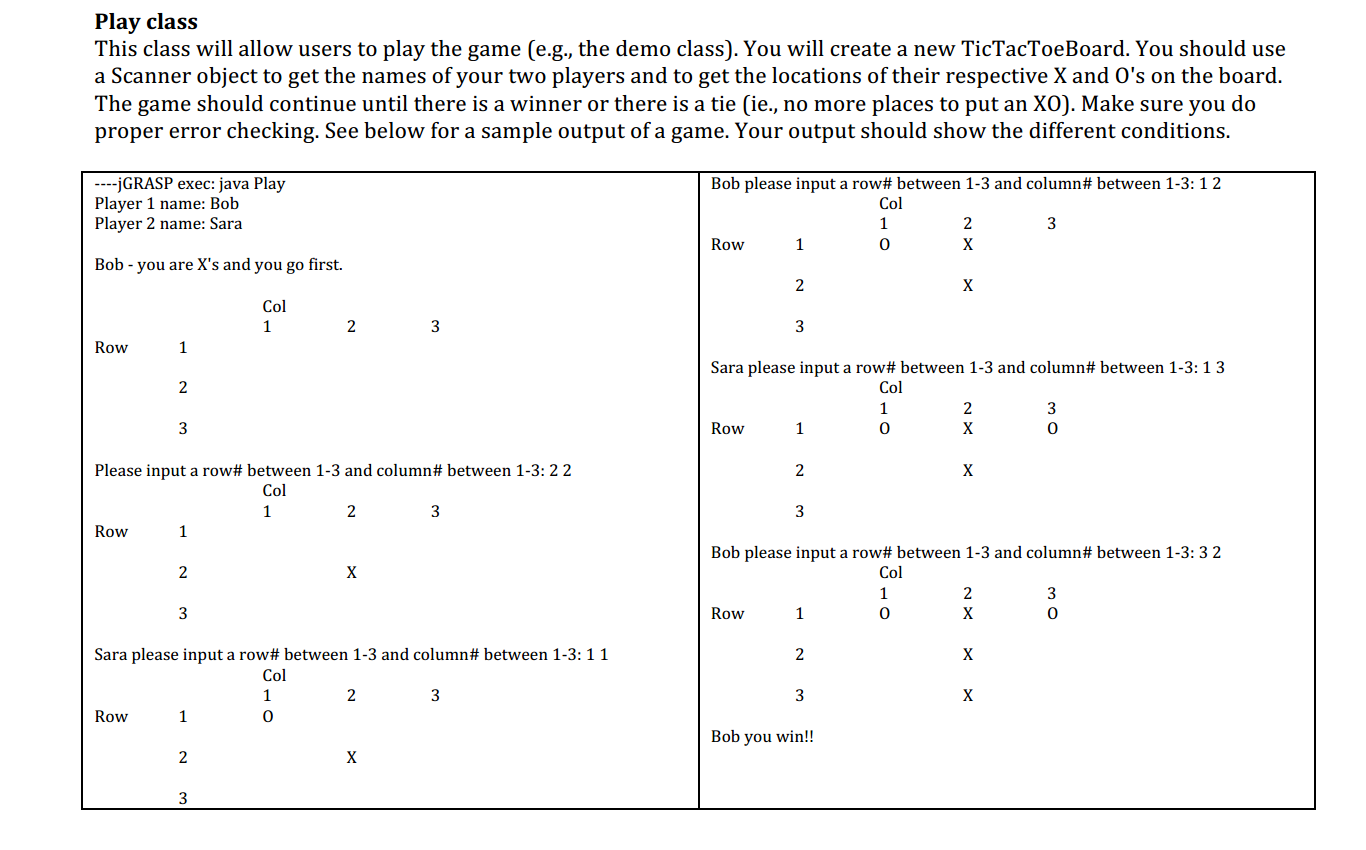 Solved I want to get a program to play a tic tac toe game. | Chegg.com