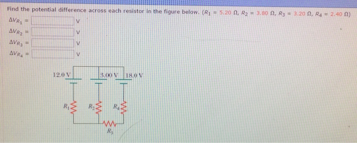 Solved Find the potential difference across each resistor in | Chegg.com