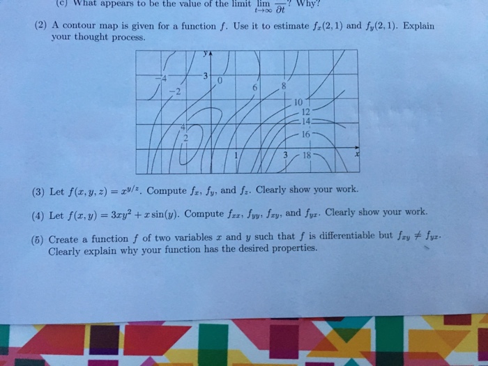 Solved 2 A Contour Map Is Given For A Function F Use It 