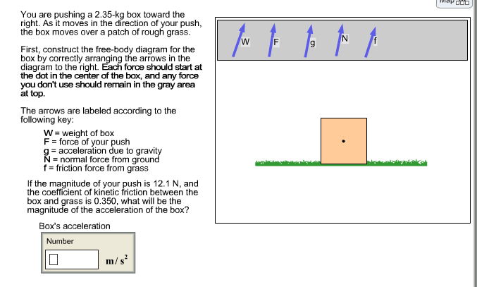 Solved You are pushing a 2.35-kg box toward the right. As it | Chegg.com