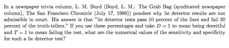 Solved In a newspaper trivia column, L. M. Boyd (Boyd, L. | Chegg.com