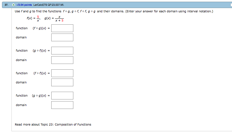 Solved Use f and g to find the functions fog, g o f, f o f g | Chegg.com