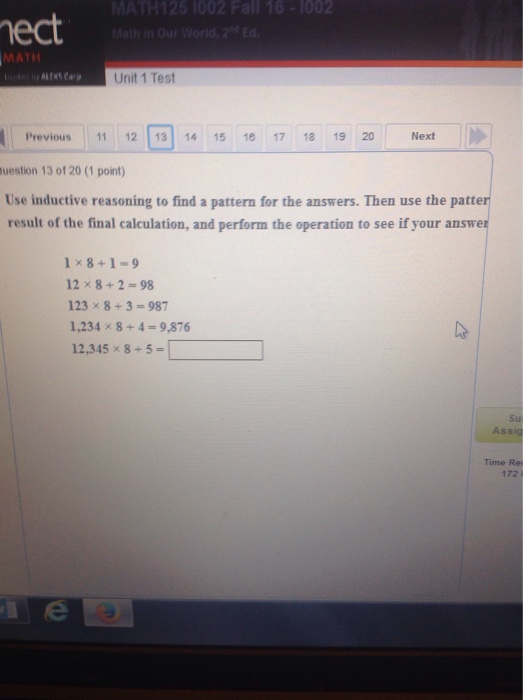 Solved Use Inductive Reasoning To Find A Pattern For The 