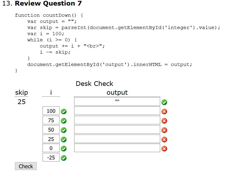 Solved Desk Check Help - I need help finding the outputs | Chegg.com