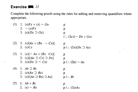 Solved Exercise il Complete the following proofs using the | Chegg.com