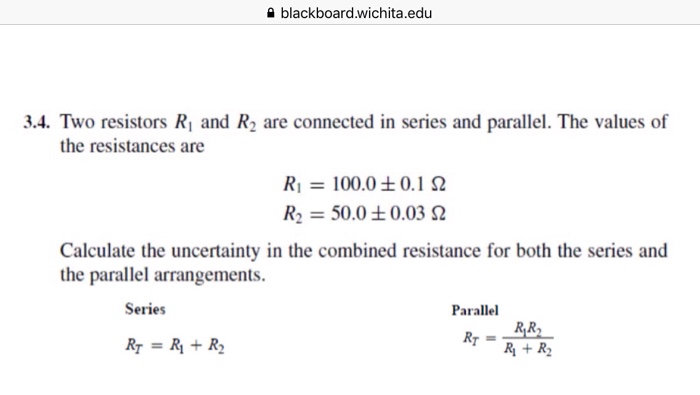 Solved Two resistors R_1 and R_2 are connected in series and | Chegg.com