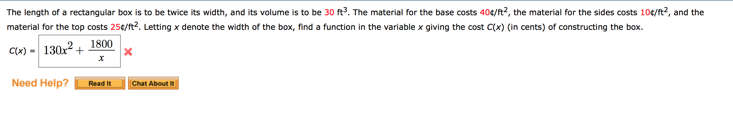 Solved The length of a rectangular box is to be twice its | Chegg.com