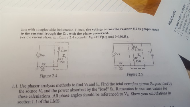 Solved 1. Power Factor calculations of the inductive load | Chegg.com