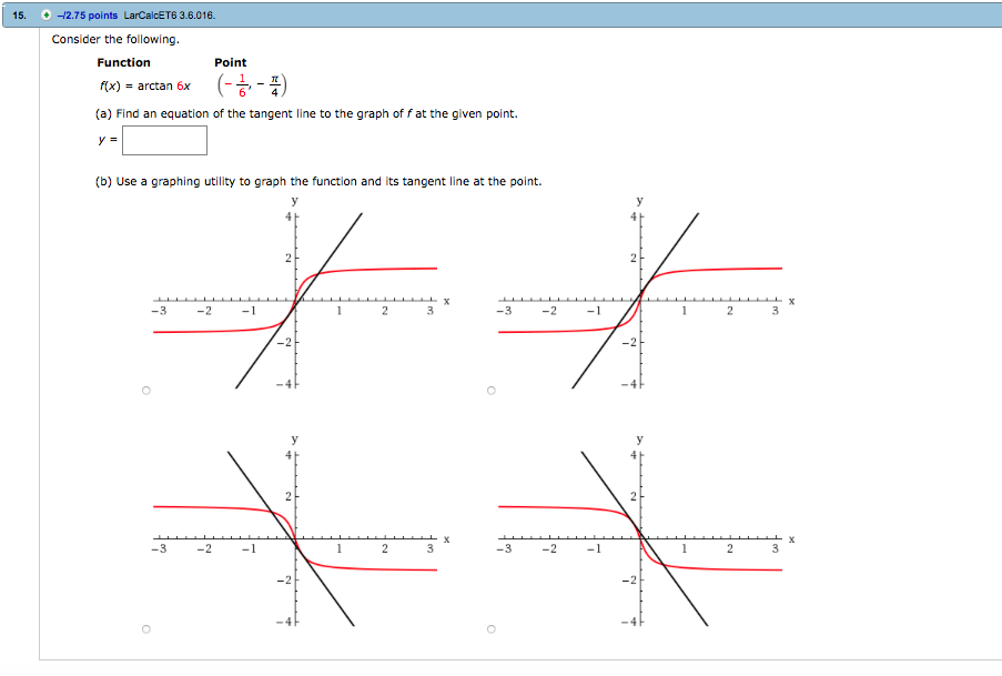 Solved Consider the following. Function f(x) = arctan | Chegg.com