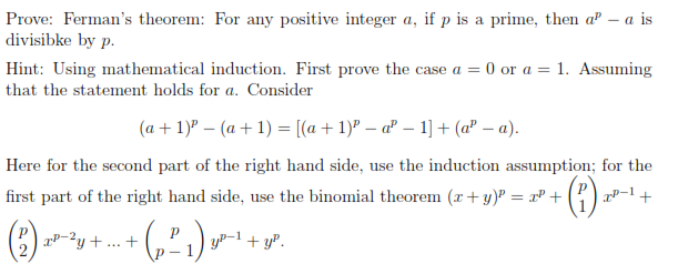 Solved Prove: Ferman's theorem: For any positive integer a, | Chegg.com