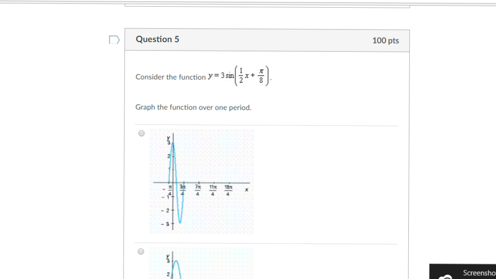 Solved D Question 5 Consider the function y 3 sin 3x Graph | Chegg.com
