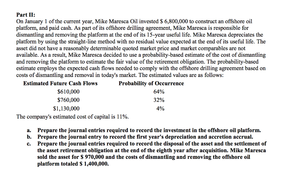 Solved Part II: On January 1 of the current year, Mike | Chegg.com