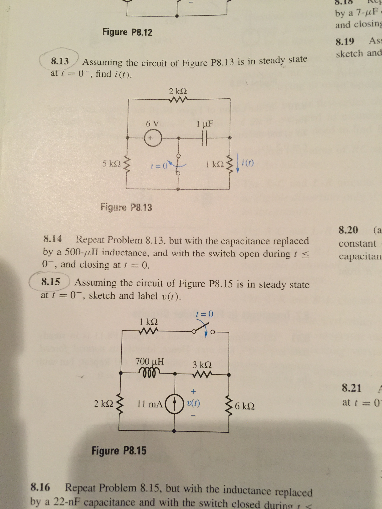 Solved Assuming the circuit of figure p8.15 is in steady | Chegg.com
