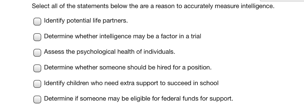 Solved Select all of the statements below the are a reason | Chegg.com