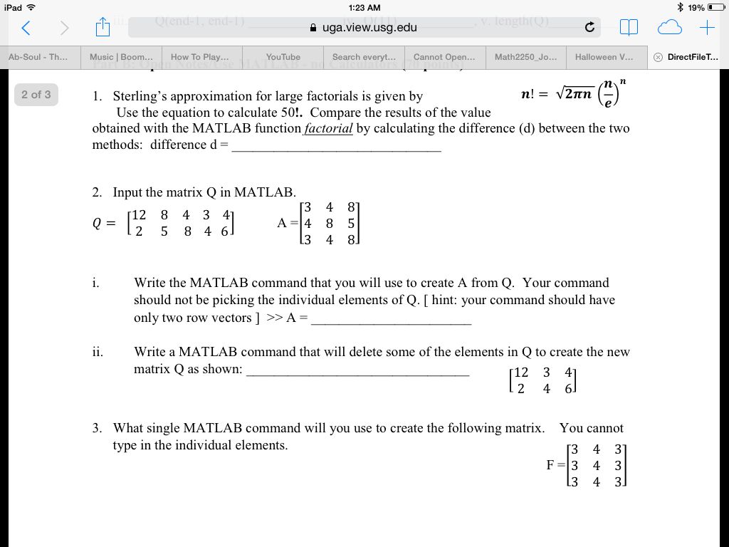 Solved Sterling's approximation for large factorials is | Chegg.com