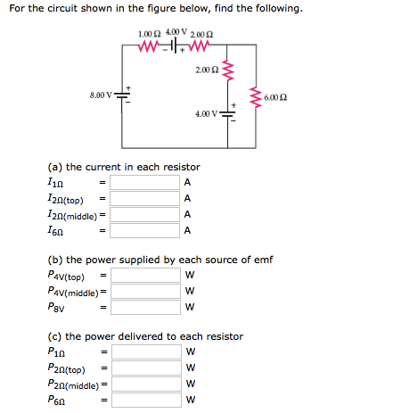 Solved For the circuit shown in the figure below, find the | Chegg.com