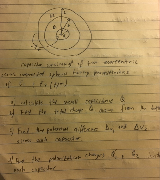 Solved Capacitor consist in of two concentric series | Chegg.com