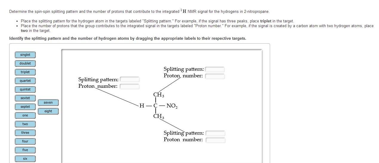 Solved Identify the splitting pattern and the number of | Chegg.com