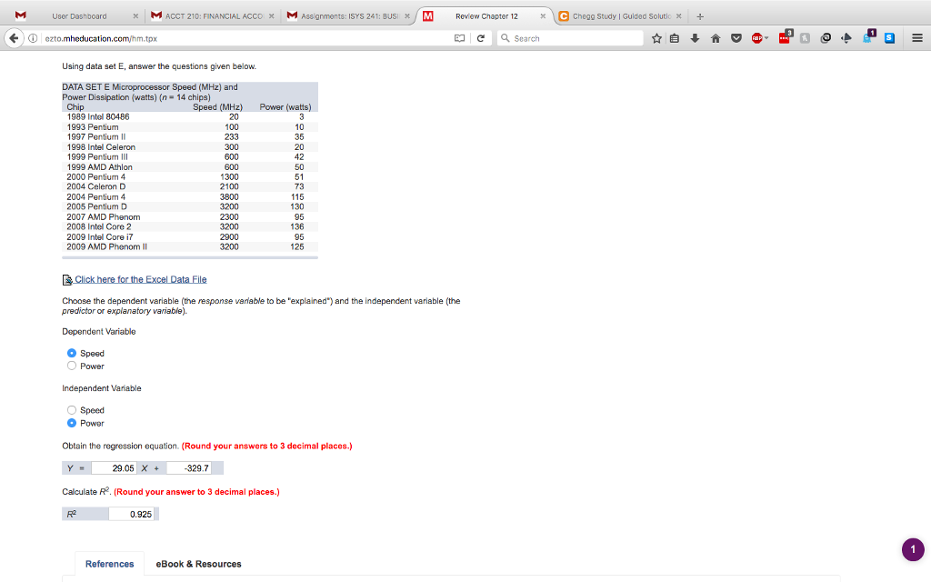 Solved Using data set E, answer the questions given below. | Chegg.com
