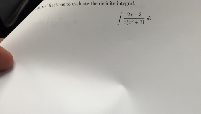 Solved partial fractions to evaluate the definite integral. | Chegg.com