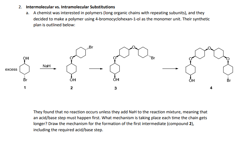 Solved 2. Intermolecular vs. Intramolecular Substitution:s A | Chegg.com