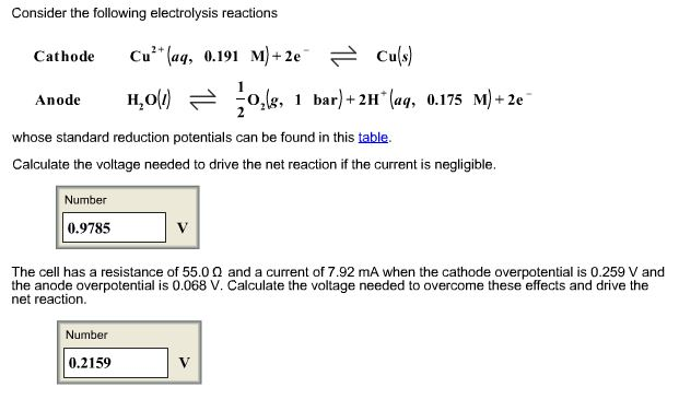Solved Consider the following electrolysis reactions cul) | Chegg.com