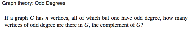 Solved Graph theory: Odd Degrees If a graph G has n | Chegg.com