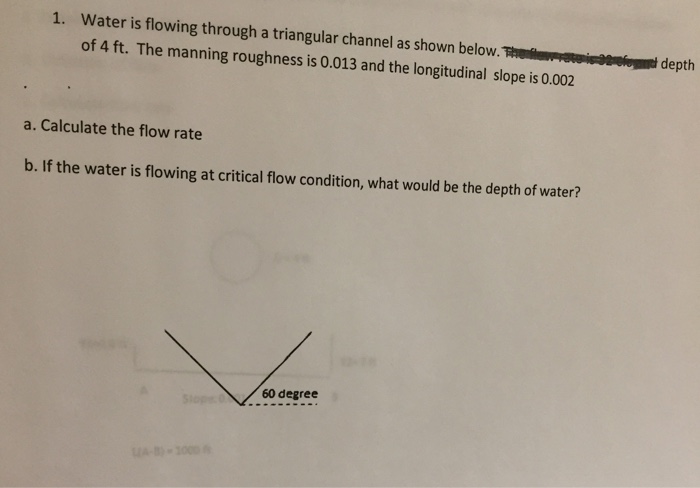Solved Water is following through a triangular channel as | Chegg.com