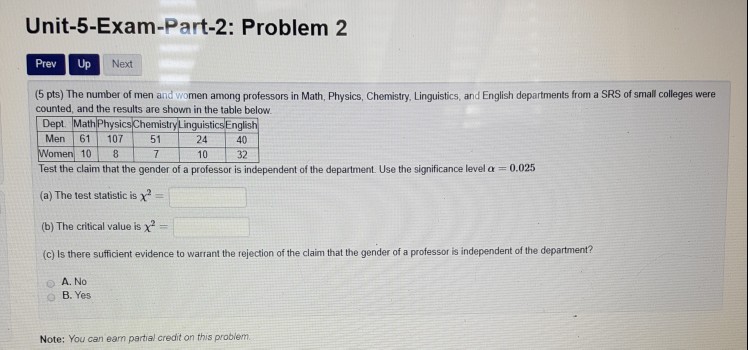 Solved Unit-5-Exam-Part-2: Problem 2 Prev Up Next (5 pts) | Chegg.com
