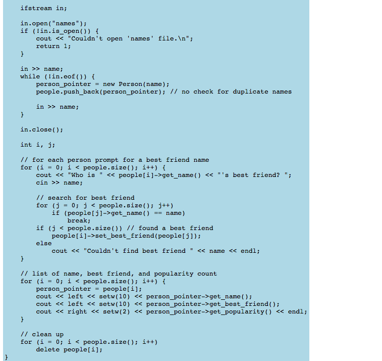 CSE 202 Lab 4: Classes, Vectors, and Pointers 1. | Chegg.com