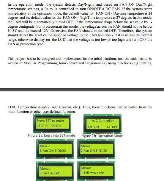 Solved Design and implement an Air Conditioner Controller | Chegg.com