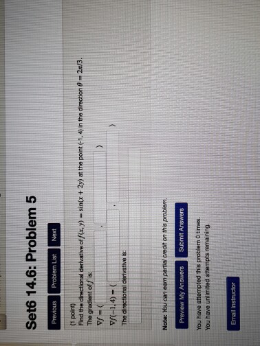 Solved Find the directional derivative of f(x, y) = sin(x + | Chegg.com