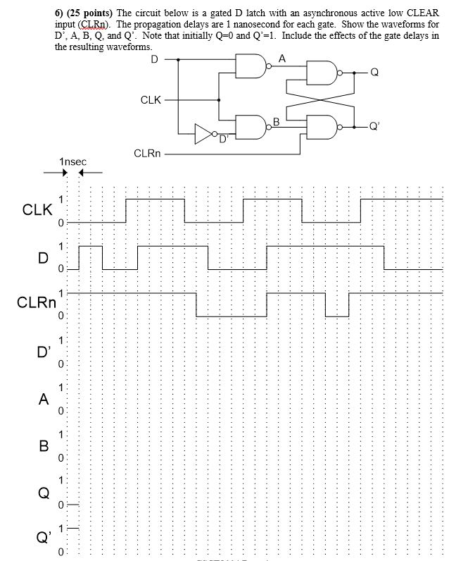 Solved The circuit below is a gated D latch with an | Chegg.com