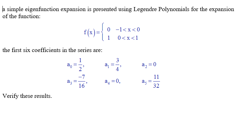 Solved A simple eigenfunction expansion is presented using | Chegg.com