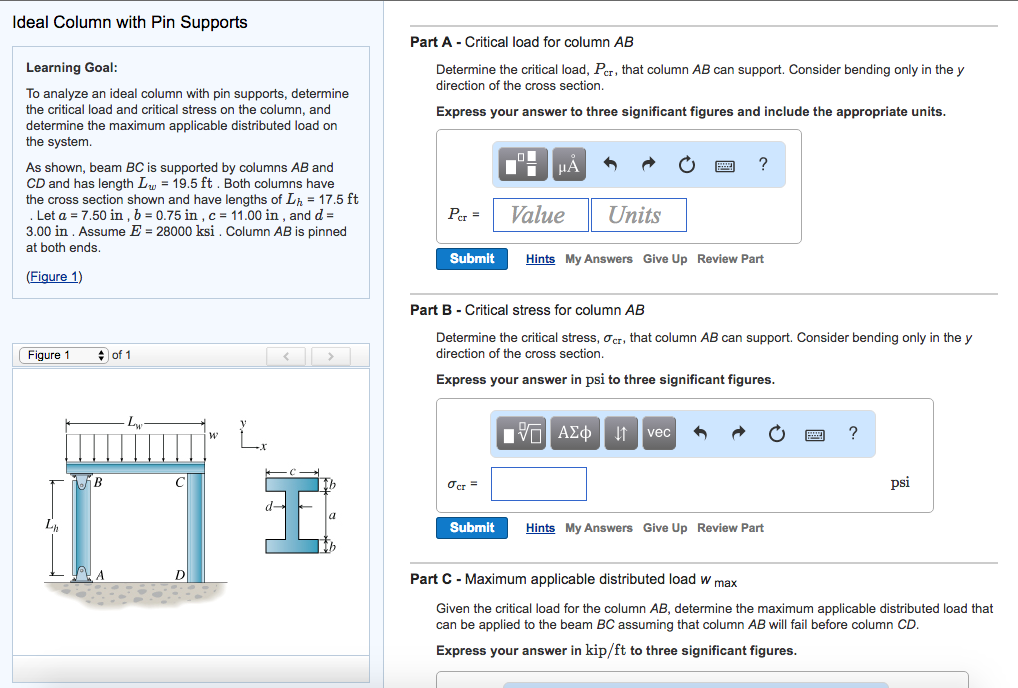 Solved To analyze an ideal column with pin supports, | Chegg.com