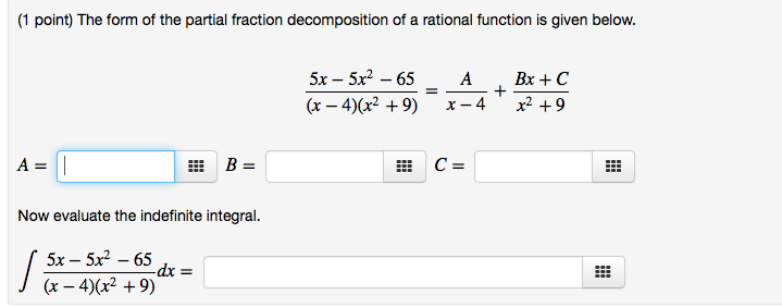 Solved (1 point) Consider the following indefinite integral. | Chegg.com