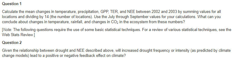 Solved Question 1 Calculate the mean changes in temperature, | Chegg.com