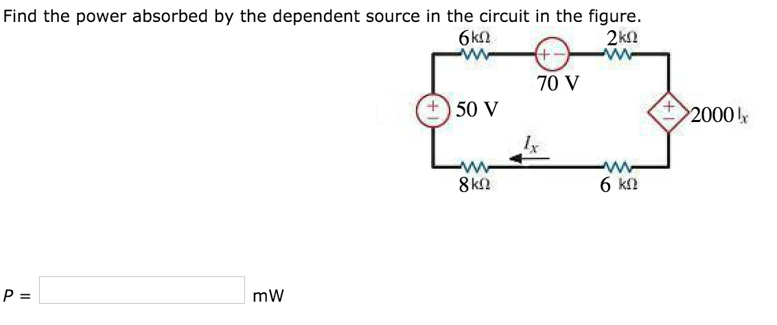 Solved Find the power absorbed by the dependent source in | Chegg.com Solved Find the power absorbed by the dependent source in | Chegg.com