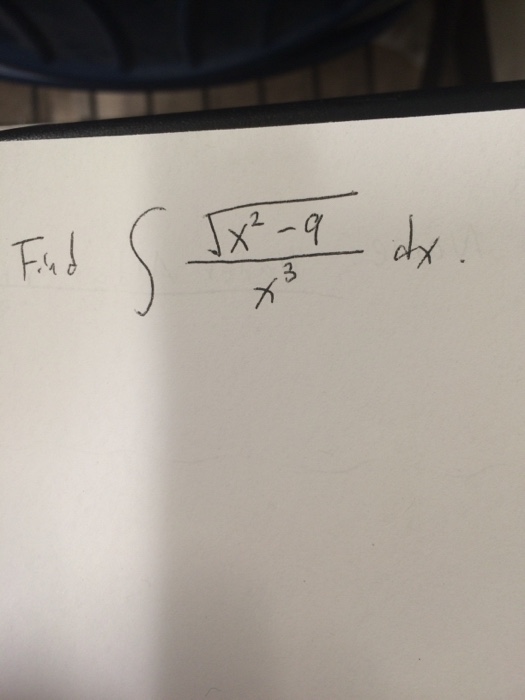 Solved Find integral squareroot x^2-9/x^3 dx. | Chegg.com