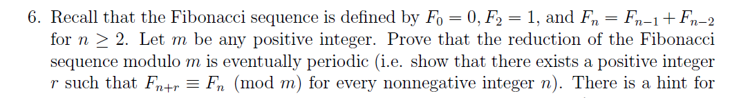 Recall that the Fibonacci sequence is defined by F0 = | Chegg.com